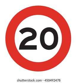 Maximum Speed 20 Kmh Speed Limit Stock Vector (Royalty Free) 447769498 ...