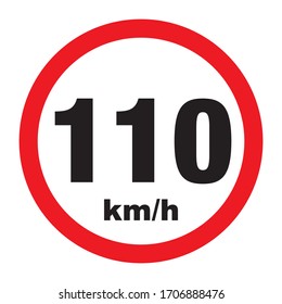 Maximum Speed Limit Sign 110 Kmh Stock Vector (Royalty Free) 1706888476 ...