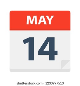 May 14 Calendar Icon Vector Illustration Stock Vector (Royalty Free ...
