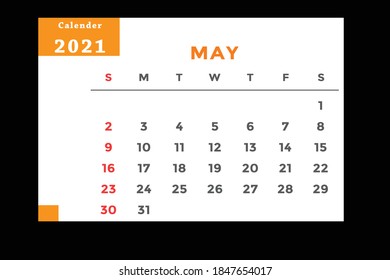 May 2021 Calendar Black Background Colors: เวกเตอร์สต็อก (ปลอดค่า ...