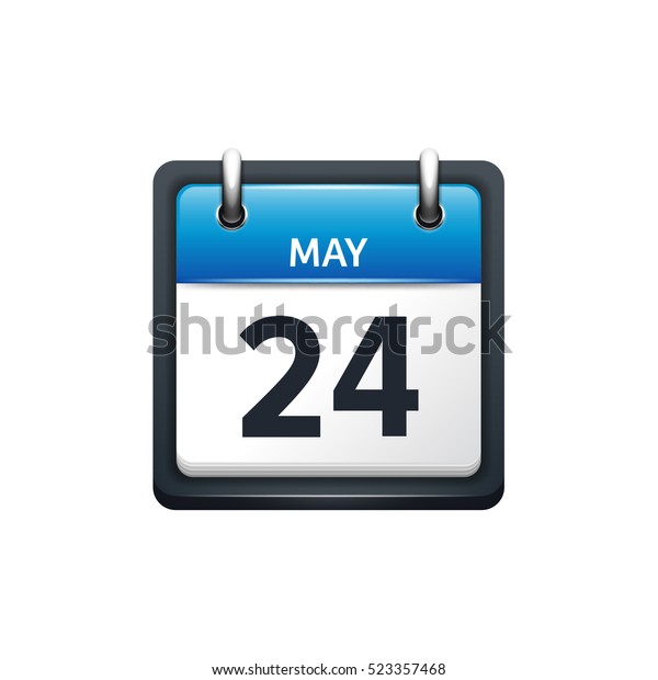 May 24 Calendar Iconvector Illustrationflat Stylemonth Stock Vector ...