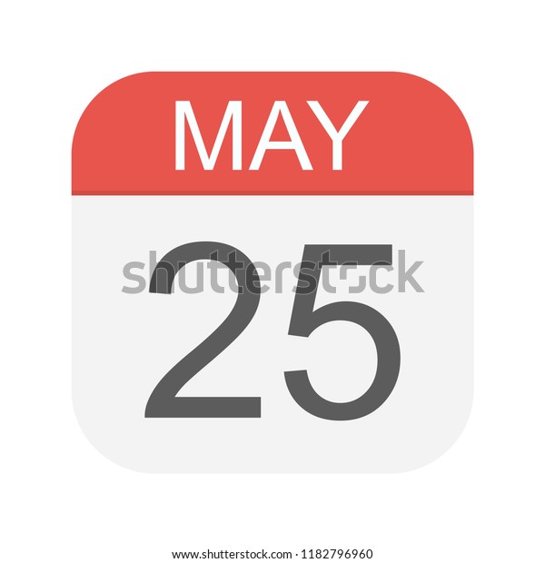May 25 Calendar Icon Vector Illustration Stock Vector (Royalty Free ...