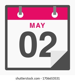 May 2nd Flat Icon Calendar Isolated Stock Vector (Royalty Free ...