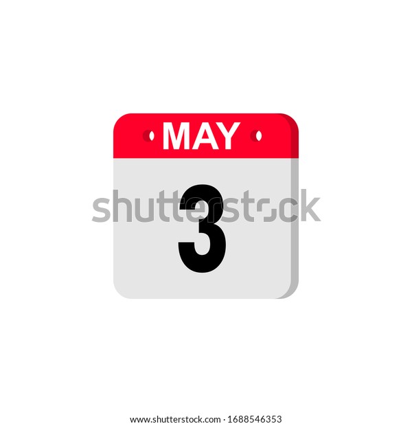 May 3 Calendar Icon Planner Holiday Stock Vector (Royalty Free ...