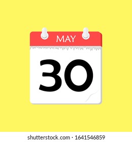 May 30 Calendar Icon Vector Illustration Stock Vector (Royalty Free ...