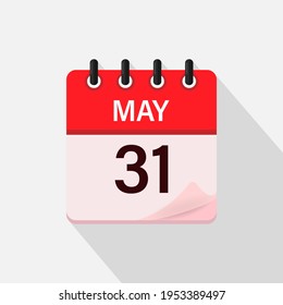 May 31 Calendar Icon Shadow Day Stock Vector (Royalty Free) 1953389497 ...