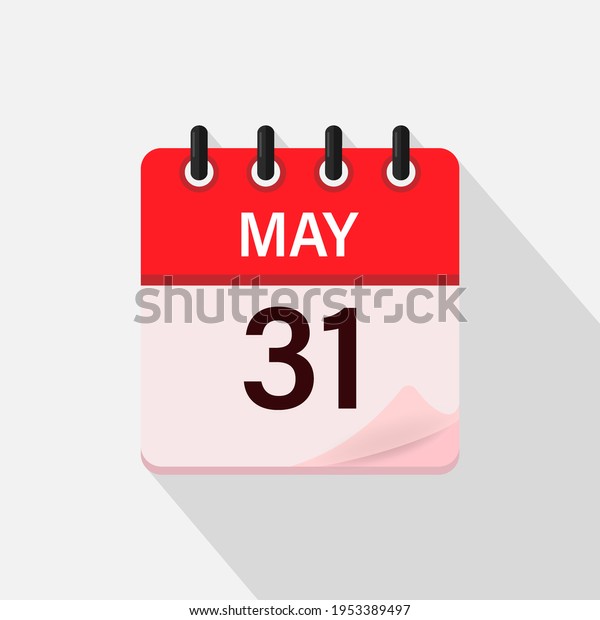 May 31 Calendar Icon Shadow Day Stock Vector (Royalty Free) 1953389497 ...
