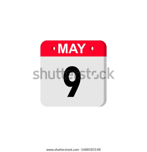 May 9 Calendar Icon Planner Holiday Stock Vector (Royalty Free ...