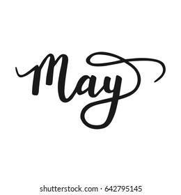 May Calligraphy Lettering Spring Quotes Handwritten Stock Vector ...