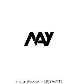Vektor Stok May Letter Original Monogram Logo Design (Tanpa Royalti ...