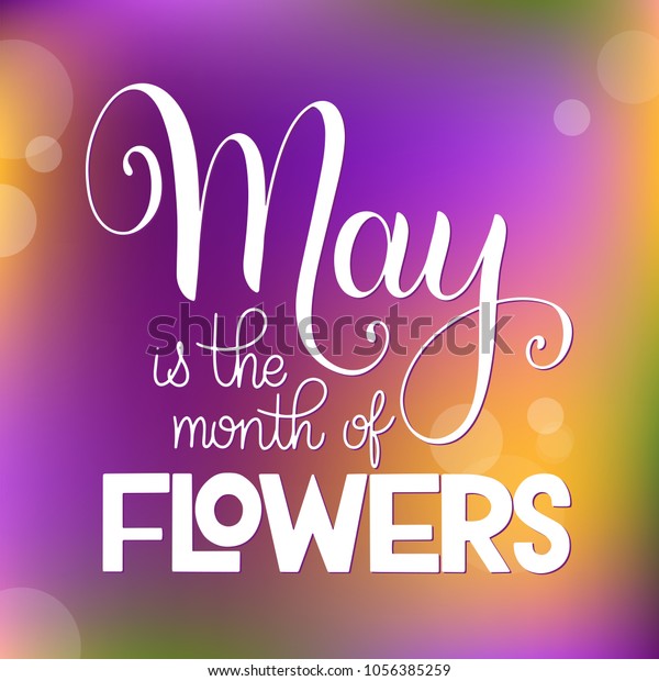 May Month Flowers Lettering Elements Invitations Stock Vector (Royalty ...