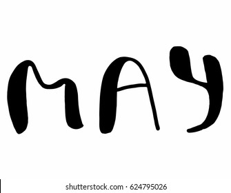 May Word Hand Writing Vector Stock Vector (Royalty Free) 624795026 ...