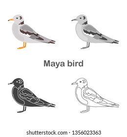 Maya Bird Color Flat Line Simple Stock Vector (Royalty Free) 1356023363