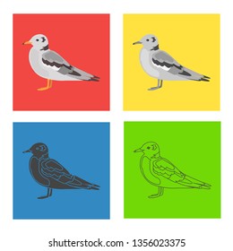 Maya Bird Color Flat Line Simple Stock Vector (Royalty Free) 1356023363