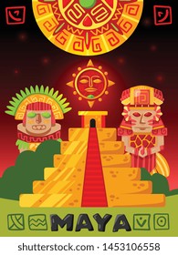 Maya Civilization Vertical Poster Doodle Images Stock Vector (Royalty ...