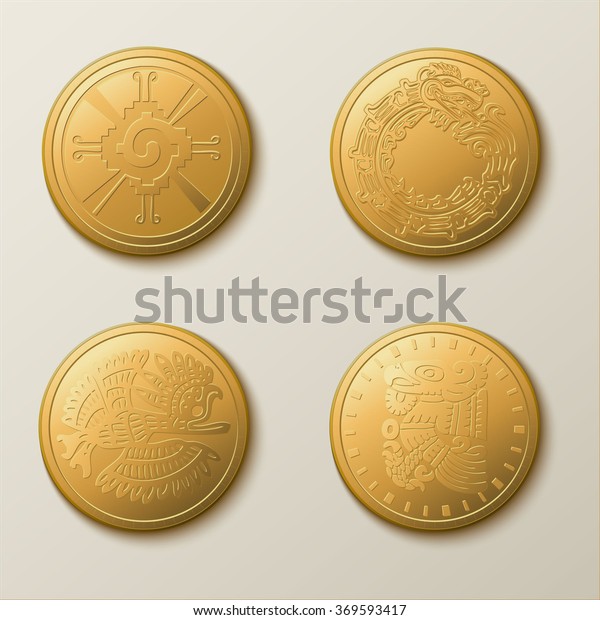 Maya Gold Coins Stock Vector (Royalty Free) 369593417 | Shutterstock