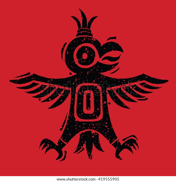 Mayan Eagle Vector Icon Rough Style Stock Vector (Royalty Free ...