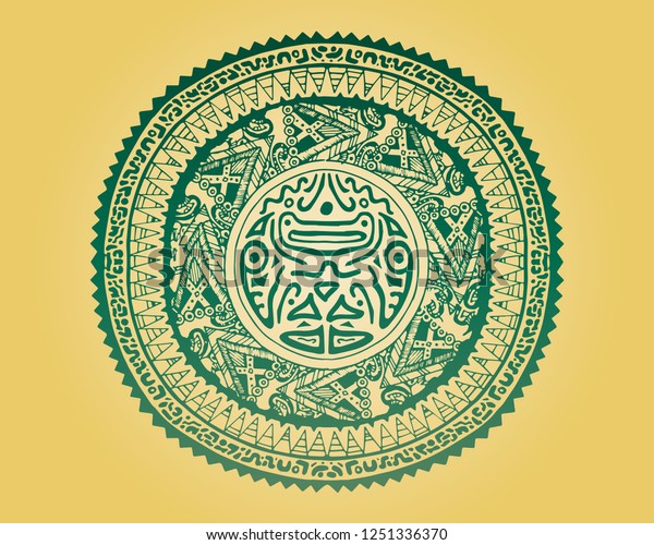 Mayan Emblem Vector Illustration Tribal Tattoo Stock Vector (Royalty ...