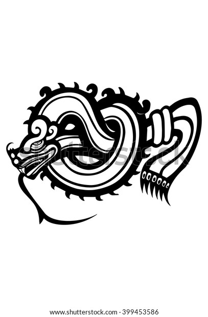 Mayan Glyph Tangled Snake Stock Vector (Royalty Free) 399453586 ...