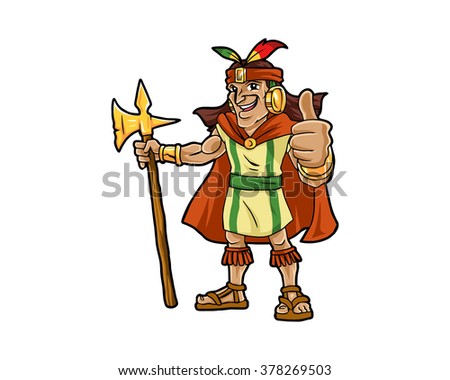 Mayan Guy Mascot Cartoon Character Vector Image vectorielle de stock ...