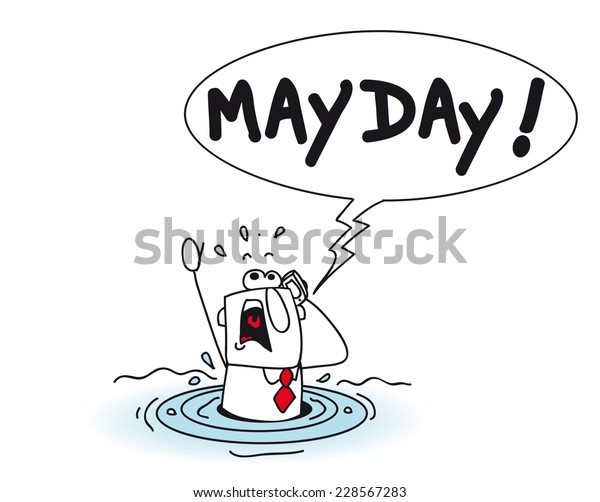 Mayday Joe Drowning Metaphor He Needs Stock Vector (Royalty Free ...