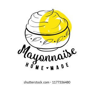 Mayonnaise Typography Logo Design Usable Sauce Stock Vector (Royalty ...