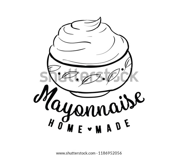 Mayonnaise Typography Logo Design Usable Sauce Stock Vector (Royalty ...
