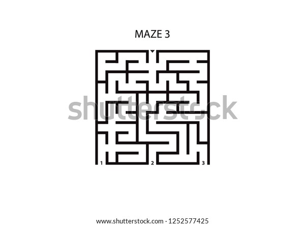 Maze 3 Three Possible Outcomes One Stock Vector (Royalty Free ...