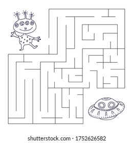 Maze Labyrinth Game Puzzle Coloring Page Stock Vector (Royalty Free ...