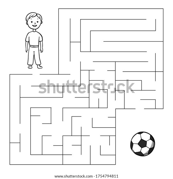 Maze Boy Ball Educational Children Game Stock Vector (Royalty Free ...