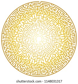 Maze Circle Labyrinth Maze Symbol Isolated Stock Vector (Royalty Free ...