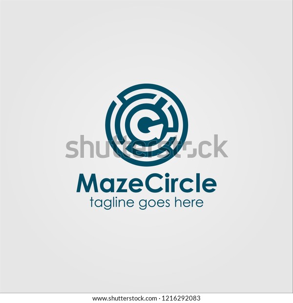 Maze Circle Logo Template Design Stock Vector (Royalty Free) 1216292083 ...