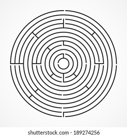 Round Maze Vector Art Illustration Easy Stock Vector (Royalty Free ...