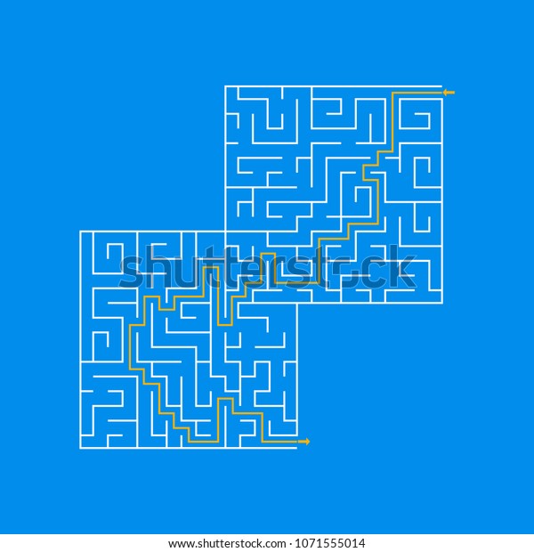 Maze Conundrum Geometric Labyrinth Maze Direction Stock Vector (Royalty ...