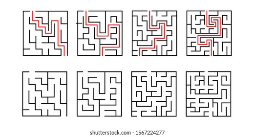 Maze Education Logic Game Labyrinth Kids Stock Vector (Royalty Free ...
