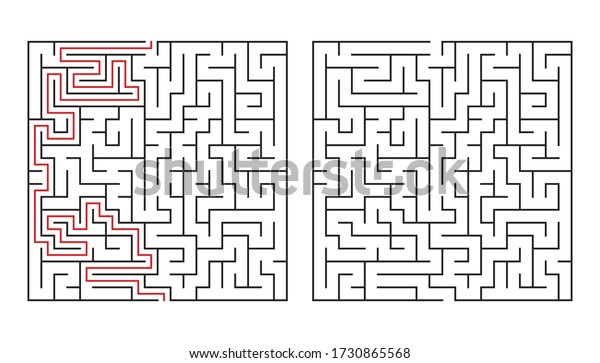Maze Education Logic Game Labyrinth Kids Stock Vector (Royalty Free ...
