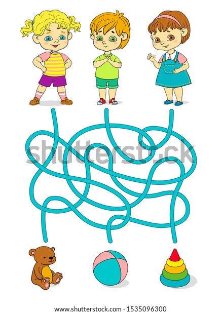 Maze Game Cartoon Vector Illustration Education: เวกเตอร์สต็อก (ปลอดค่า ...