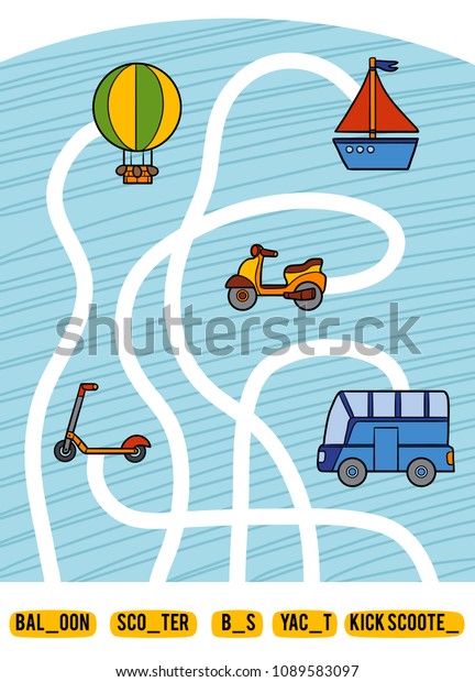 Maze Game Children Find Way Picture Stock Vector (Royalty Free ...
