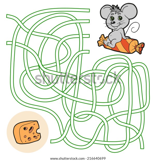 Maze Game Children Mouse Stock Vector (Royalty Free) 216640699 ...