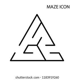 Maze Game Iconblack Triangle Labyrinth Isolated Stock Vector (Royalty ...