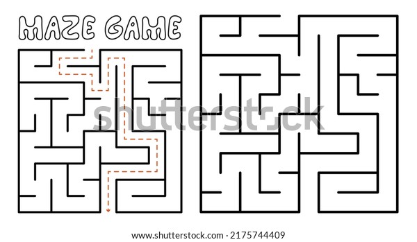Maze Game Kids Maze Puzzle Solution: เวกเตอร์สต็อก (ปลอดค่าลิขสิทธิ์ ...