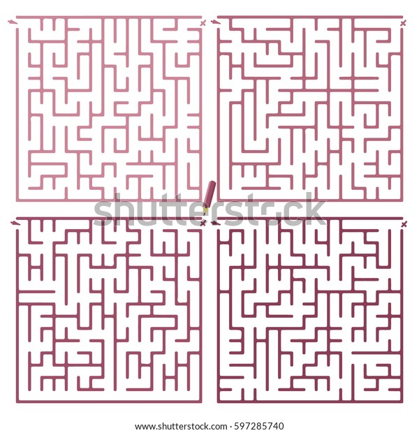 Maze Game Kids Vector Stock Vector (Royalty Free) 597285740 | Shutterstock