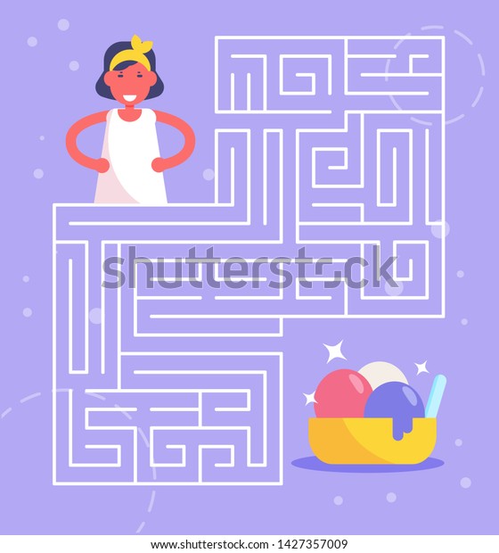Maze Game Kids Vector Cartoon Isolated: เวกเตอร์สต็อก (ปลอดค่าลิขสิทธิ์ ...