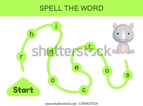 Maze Kids Spelling Word Game Template Stock Vector (Royalty Free ...