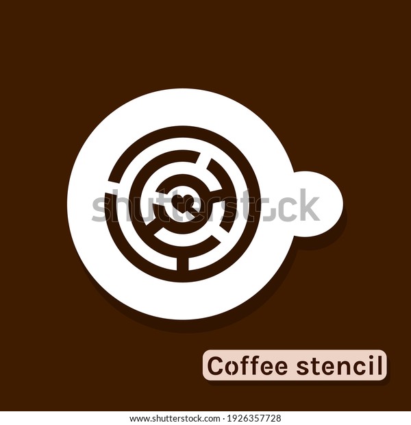 Maze Labyrinth Coffee Stencil Drawing Picture Stock Vector (Royalty ...
