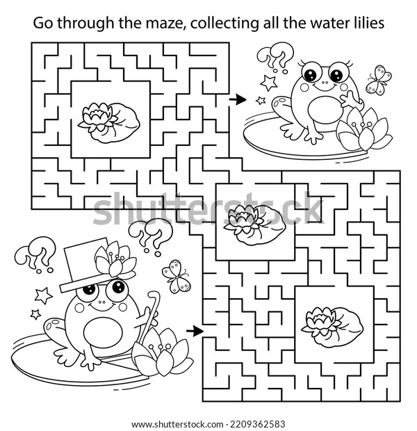 Maze Labyrinth Game Puzzle Coloring Page Stock Vector (Royalty Free ...