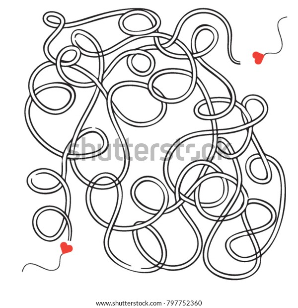 Maze puzzle game concept of love for St. Valentine Day