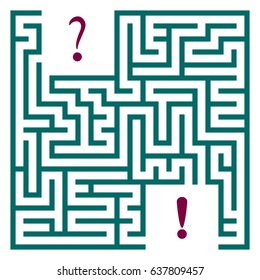 Maze Questionsolution Vector Illustration Outline Stock Vector (Royalty ...