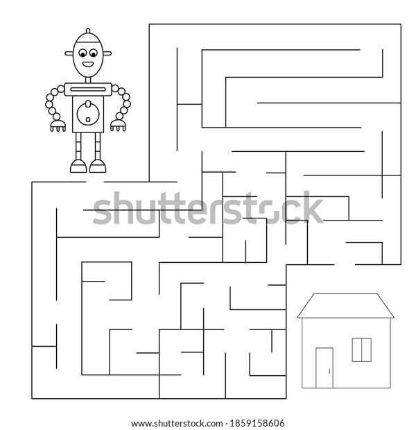 Maze Robot Educational Children Game Vector Stock Vector (Royalty Free ...
