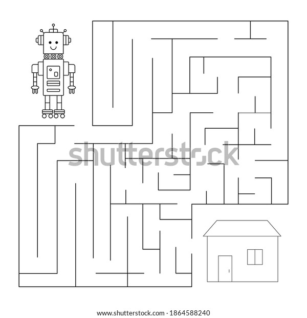 Maze Robot Educational Children Game Vector Stock Vector (Royalty Free ...